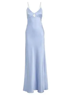 Victoria Beckham Cutout Satin-crepe Maxi Dress - Lavender