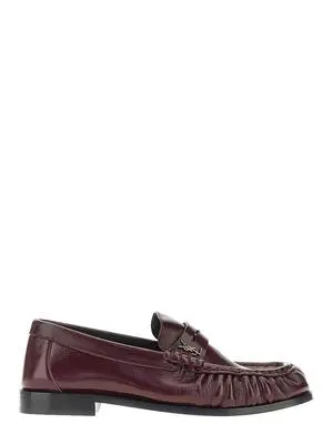 Saint Laurent SAINT LAURENT Leather Loafers With Cassandre Logo Red