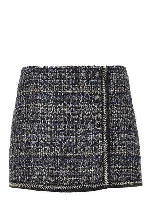 Etro Wool-blend Tweed Mini Skirt - Blue