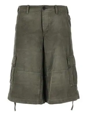Fendi Cotton Jacquard Motif Bermuda Shorts - Green