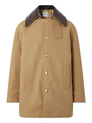 BALENCIAGA Balenciaga Leather-Trimmed Cotton-Canvas Coat
