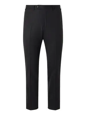 Canali Slim-leg Stretch Wool-twill Suit Trousers - Black