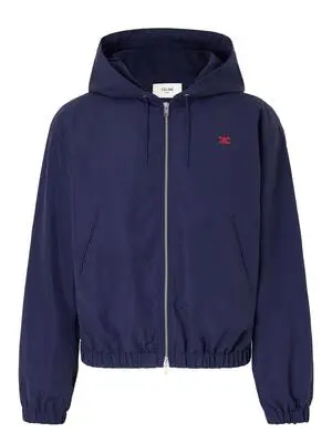 Celine Triomphe Embroidered Shell Jacket - Navy