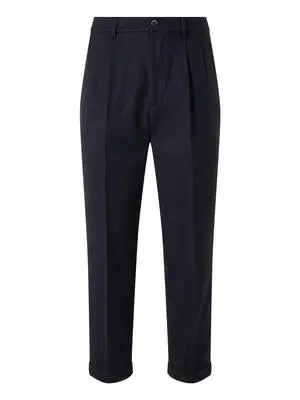 Barena Venezia Wool Flannel Tailored Trousers - Navy