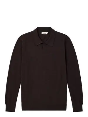 Altea Virgin Wool Polo Sweater - Brown