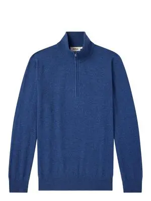 Altea Virgin Wool Half-zip Sweater - Blue