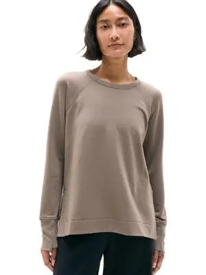 Athleta Coaster Luxe Recover Crewneck Sweatshirt - Umber