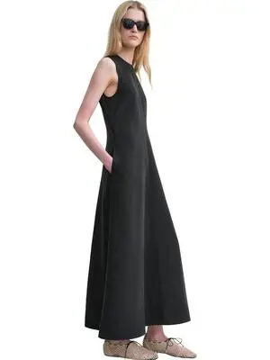 TOTEME Sleeveless A-line Midi Dress - Black