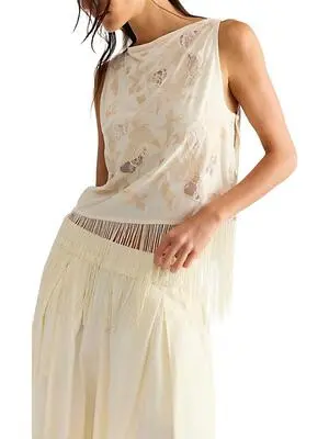 Free People Carlie Fringe Top - Tea
