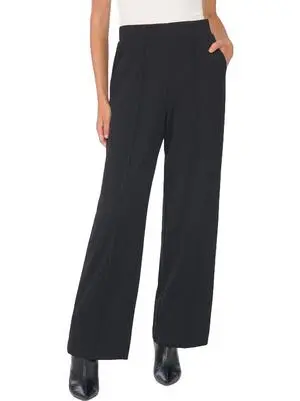 Vince Camuto Pintuck Wide Leg Pull-on Pants - Rich Black