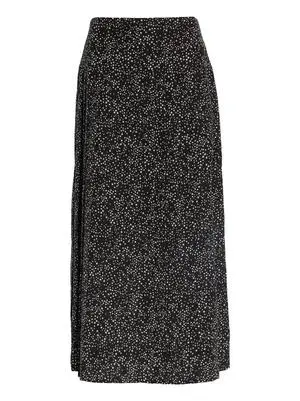 Valentino Garavani Starry Silk Crêpe De Chine Maxi Skirt - Black/cream
