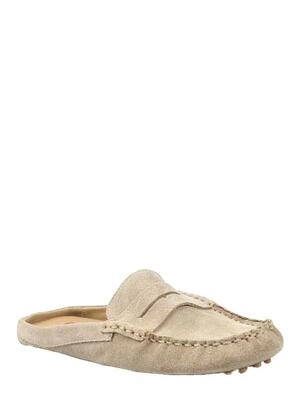 NATIONAL COMFORT Hawlie Flat Leather Mule - Nat Suede