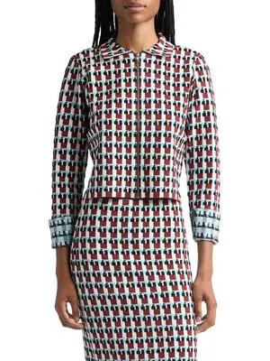 ZANKOV Geometric Print Zip-up Shirt Jacket - Gamay Multi
