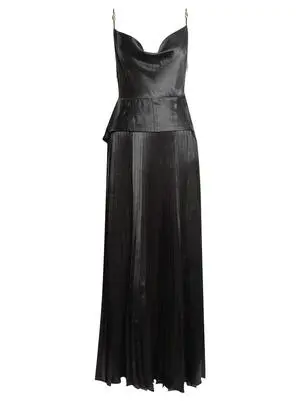 JASON WU Cowl Neck Peplum Satin Gown - Black