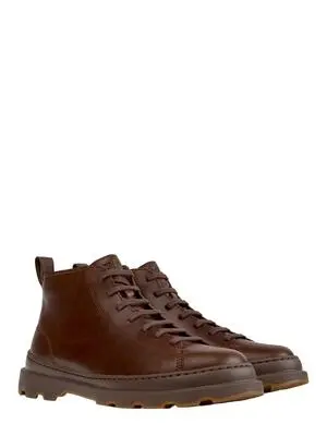 Camper Brutus Leather Ankle Boots - Medium Brown
