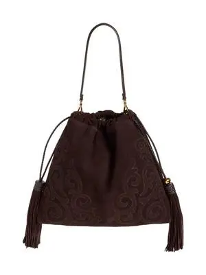 Etro Large Kalispera Tassel Shoulder Bag - Ebony