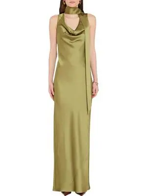 Amanda Uprichard Paula Scarf Detail Maxi Dress - Vrt