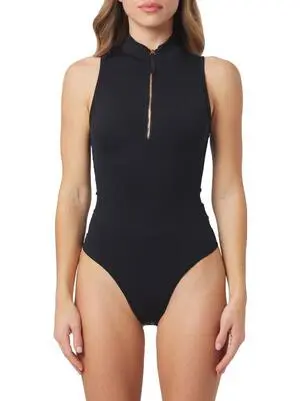 WILLIAMS ATHLETIC CLUB Tinsley Sleeveless Golf Bodysuit - Black