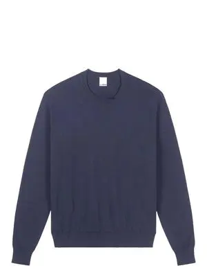 LE PERE Twist Collar Cotton Sweater - Sleight Blue