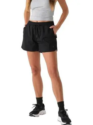 FIELDSHEER Athletic Shorts With Scalloped Waistband - Black
