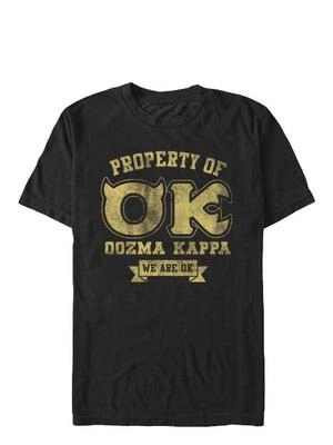 MONSTERS INC Distressed Property Of Oozma Kappa Short Sleeve Graphic T-shirt - Black