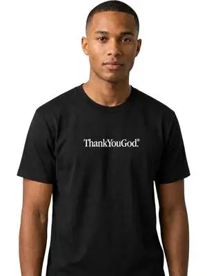 AMIR JAMES CLOTHIERS Amir James Clothiers "ThankYouGod" Graphic T-Shirt Black