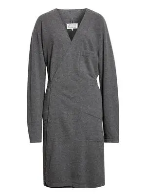 MAISON MARGIELA Virgin Wool Wrap Cardigan - Medium Grey