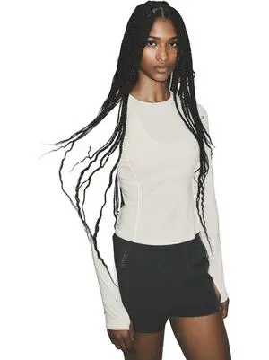 H&m Slim-fit Reflective Sports Top With Drymove™ Technology - Ivory