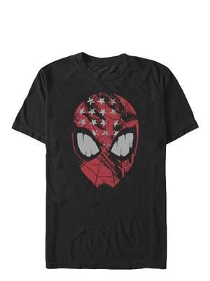 MARVEL: SPIDER-MAN American Spidey Mask Short Sleeve Graphic T-shirt - Black