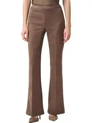 Joseph Ribkoff Scuba Suede Flared Pull-on Pants - Mink