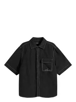 Amiri Script Linen Shirt - Black