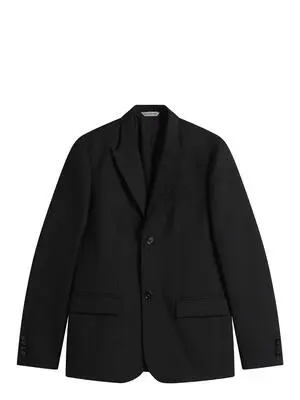 Balenciaga Wool Gabardine Blazer With Peak Lapels - Black