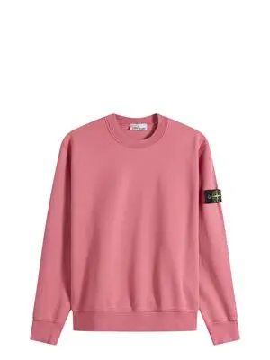 Stone Island Organic Cotton Fleece Crewneck Sweatshirt - Geranium