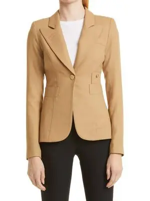 Smythe Classic Duchess Wool Blazer - Camel