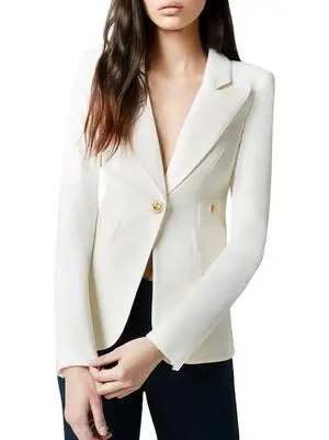 Smythe Classic Duchess Wool Blazer - Ivory
