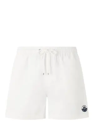 FRAME FRAME Straight-Leg Logo-Embroidered Cotton Twill Drawstring Shorts