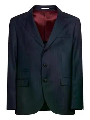 Brunello Cucinelli Pinstriped Single-breasted Blazer - Blue
