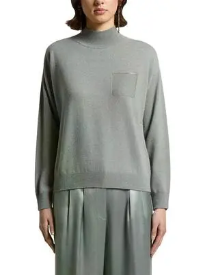 Peserico High-neck Chest-pocket Jumper - Green