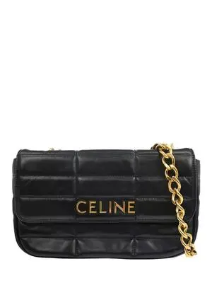Celine 1990-2000s Quilted Chain Shoulder Bag Black
