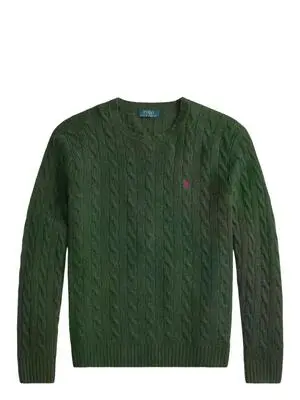 Polo Ralph Lauren Cable Knit Embroidered Pony Sweater - Green
