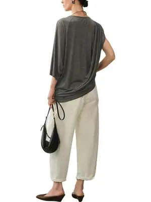 LESS LESS Asymmetric Draped T-Shirt