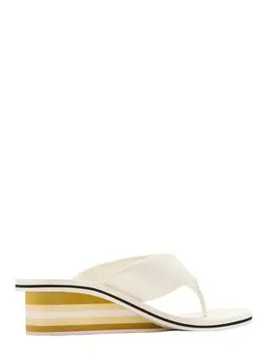 Chloé Chloé Striped Wedge-Heel Flip-Flops Neutrals