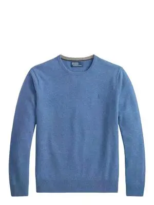 Polo Ralph Lauren Polo Ralph Lauren V-Neck Wool Sweater With Embroidered Pony Blue