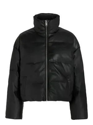 Karl Lagerfeld Faux-leather Puffer Jacket - Black