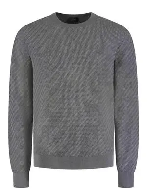 Brioni Basket-weave Crew Neck Sweater - Grey