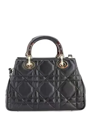 Dior Lady 95.22 Cannage Embossed Leather Bag - Black
