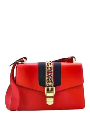 Gucci Sylvie Leather Small Shoulder Bag - Red