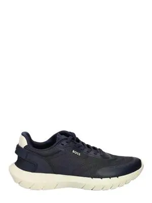 BOSS Motion Runn Sneakers With Leather Trims - Blue