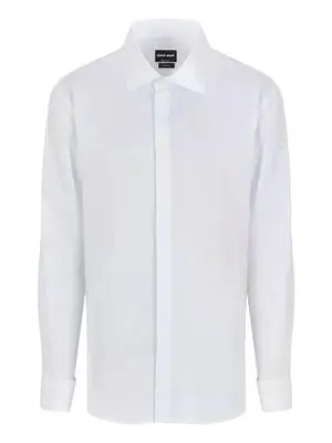 Giorgio Armani Spread-collar Cotton Shirt - White