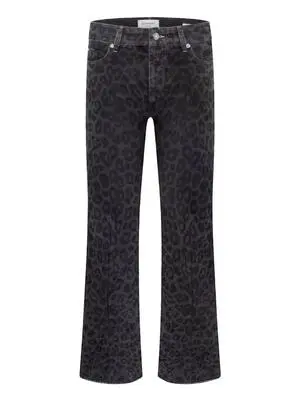 CAMBIO Francesca Leopard Print Jeans - Black